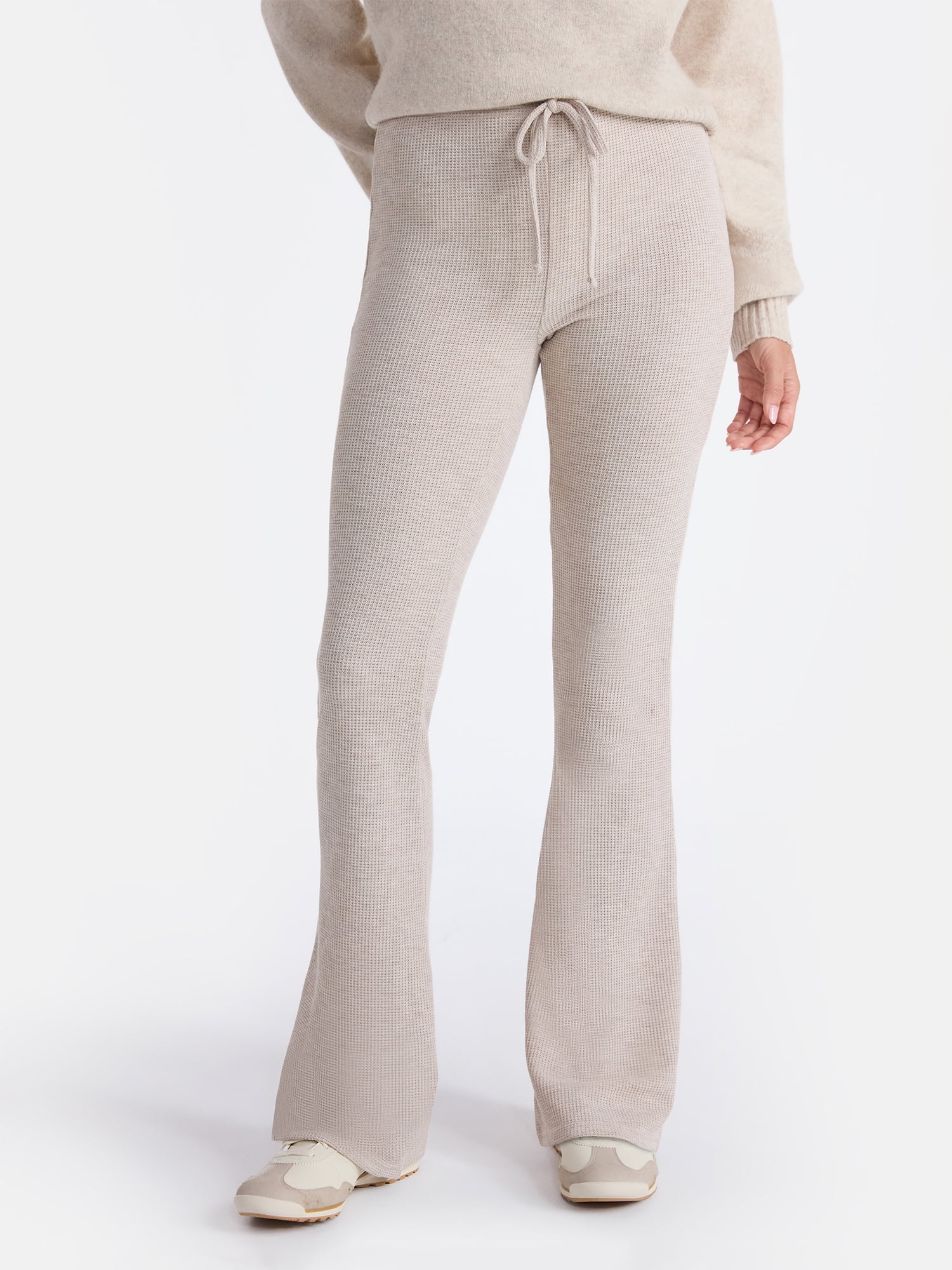 No Boundaries Brushed Back Waffle Knit Mini Bootcut Leggings, 32 ...