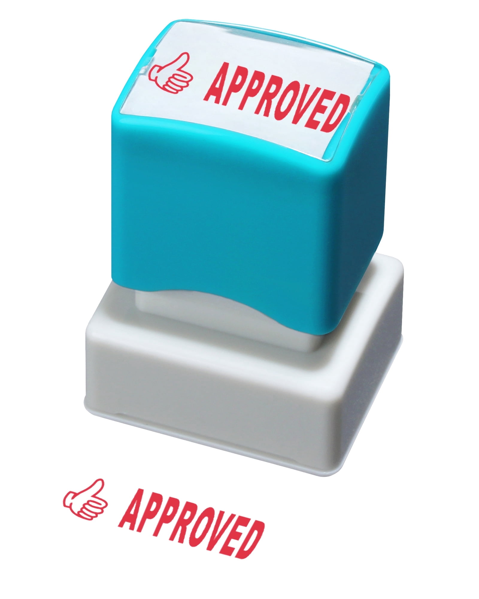 WAFJAMF Approved Stamp–Pre-Inked Rubber Stamp Red Ink Office Stamp ...