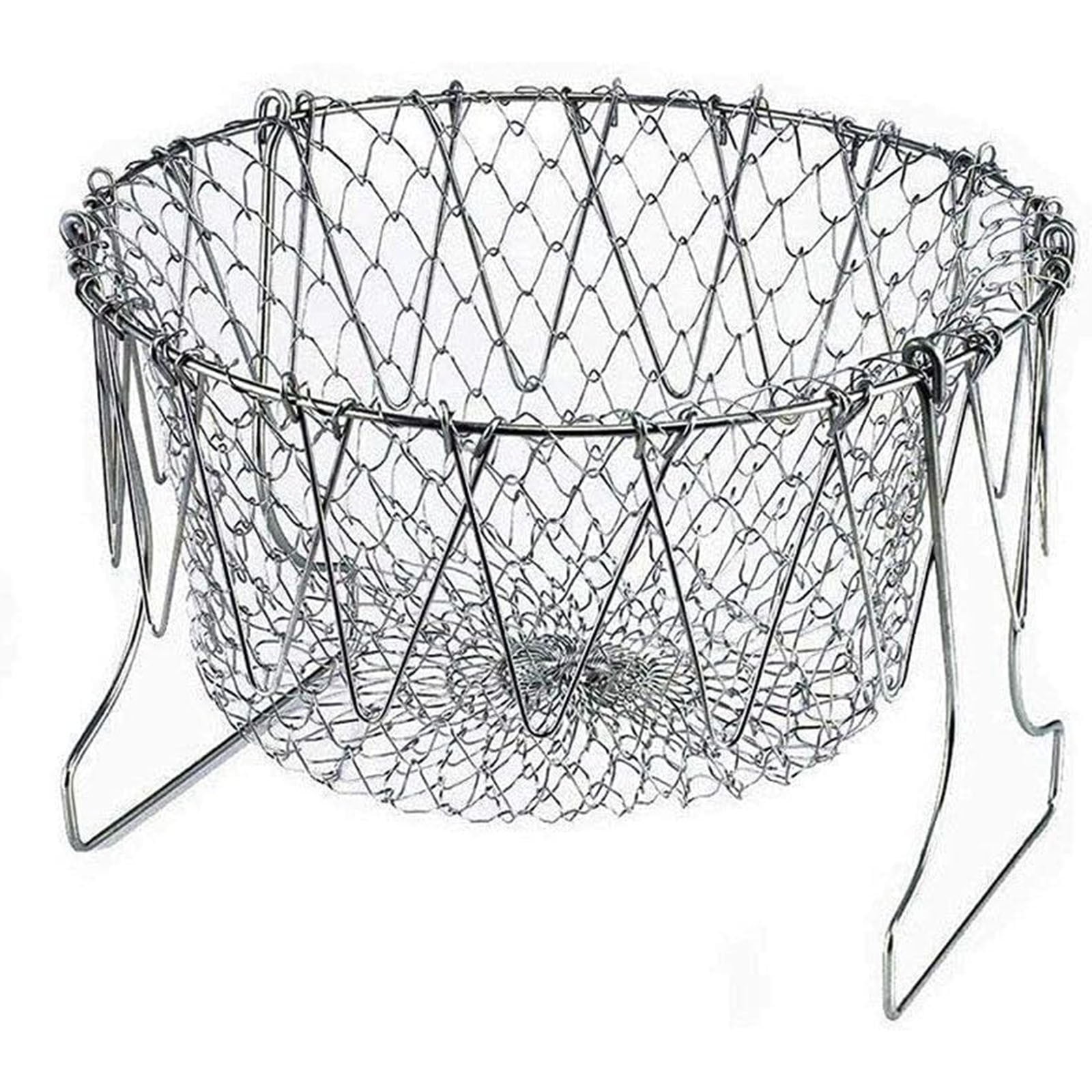 WAFJAMF Deep Fry Basket 304 Stainless Steel Multi Function Foldable ...