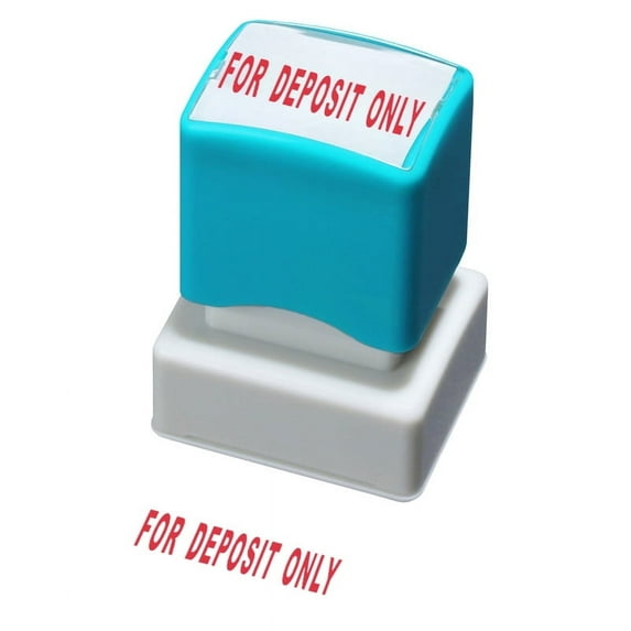 WAFJAMF for Deposit Only Stamp–Self-Inking Rubber Office Stamp Red Ink ...