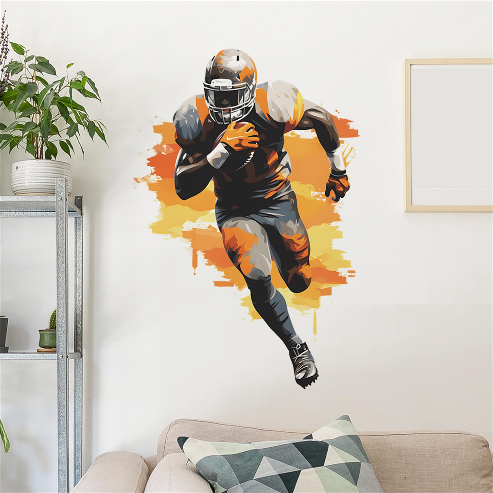 WAFT YEARN Football Player Decal Football Themes Sticker Art Clings ...