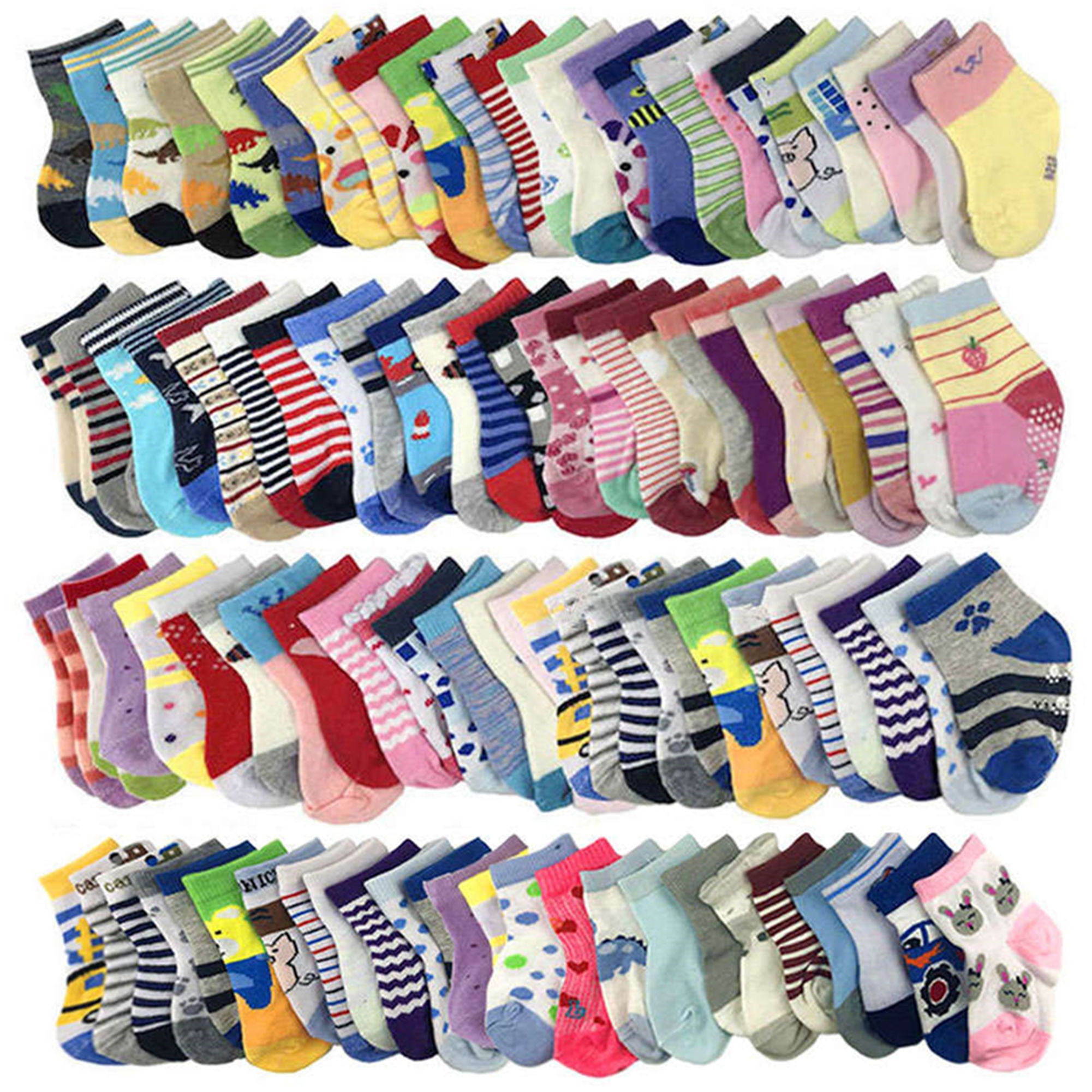 WAFUNNE Baby Socks Boys Girls, 20 Pairs Infant Toddler Cotton Socks ...