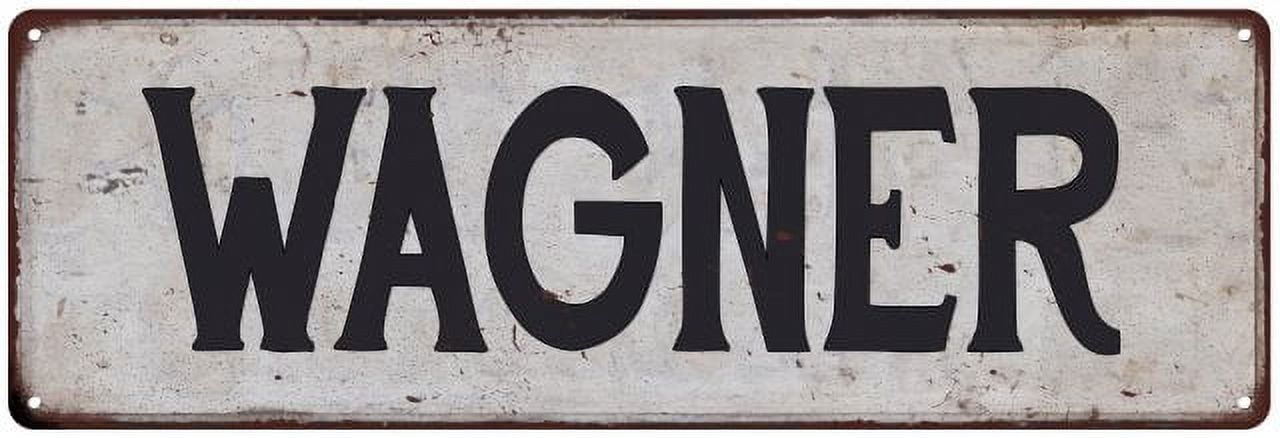 WAGNER Vintage Look Rustic Chic Metal Sign 8x24 108240036405 - Walmart.com