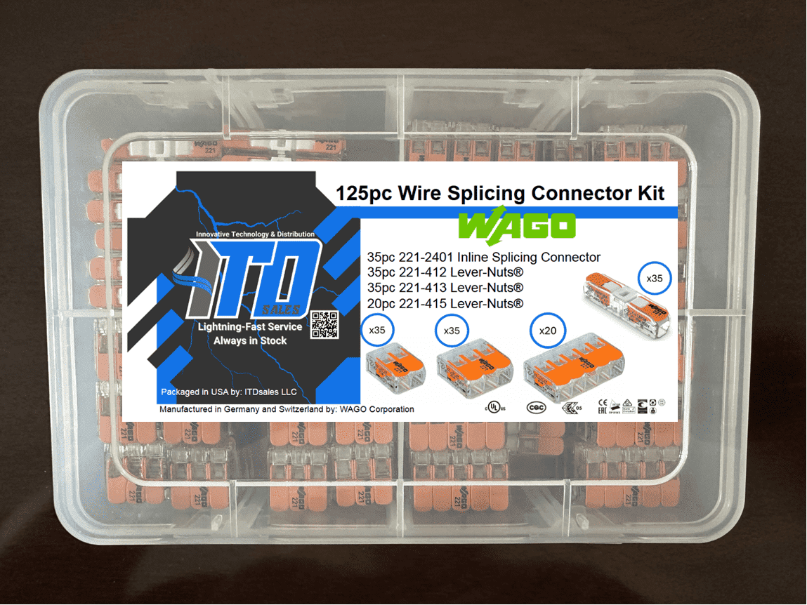 WAGO Lever Nut 125pc Wire Splicing Connector Kit with Case. WAGO Lever ...