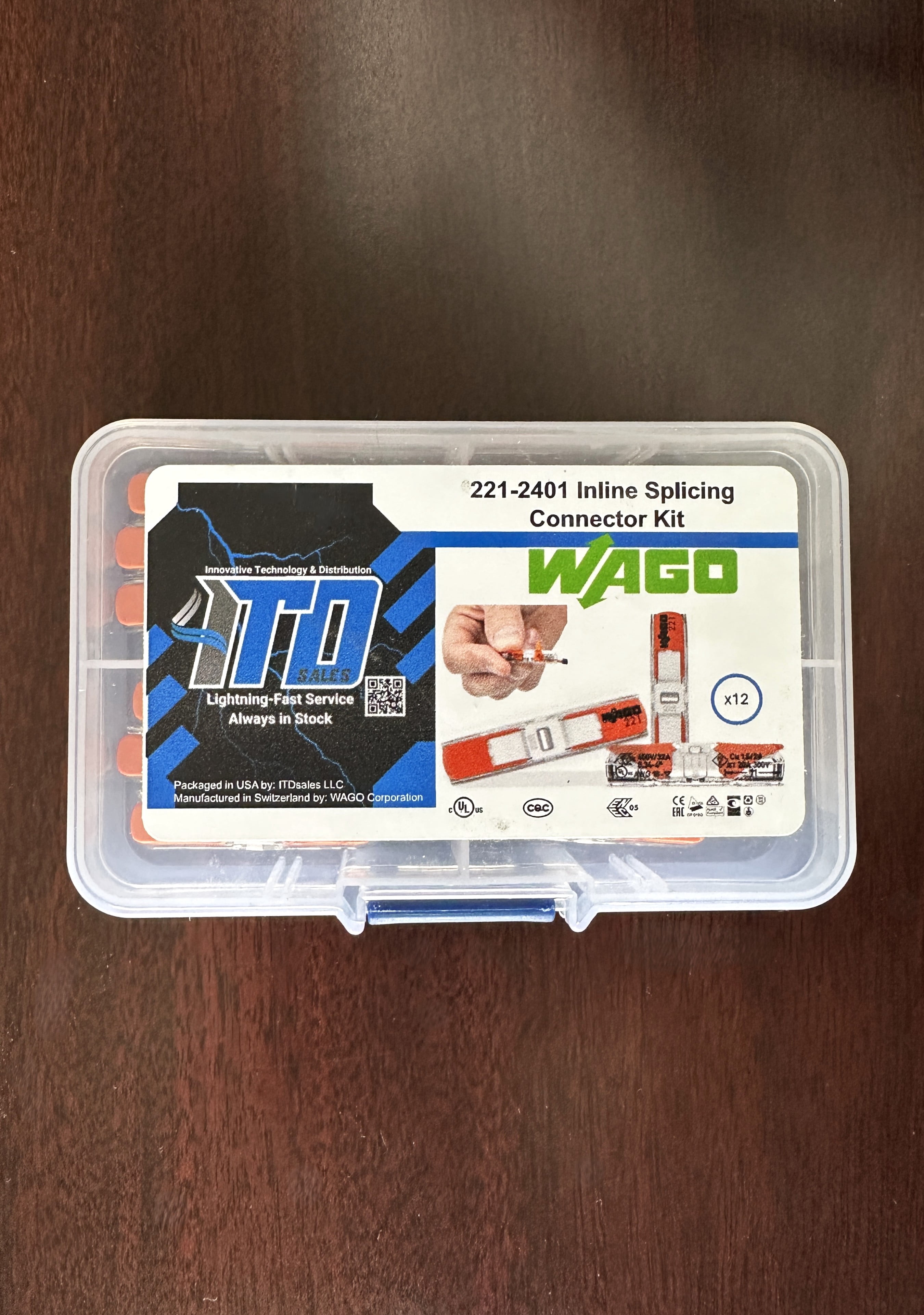 WAGO 221-2401 Lever Nuts Inline Splicing Connectors with Case 12pc ...