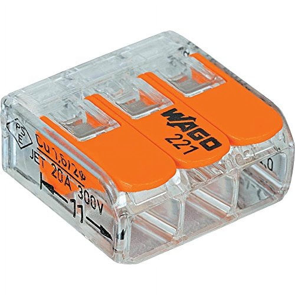 WAGO 221-413 LEVER-NUTS, 3 Conductor Splicing Connectors, Compact ...