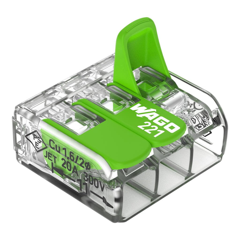 WAGO 221-423 |Splicing Connector Green Range | for Solid, Stranded and ...