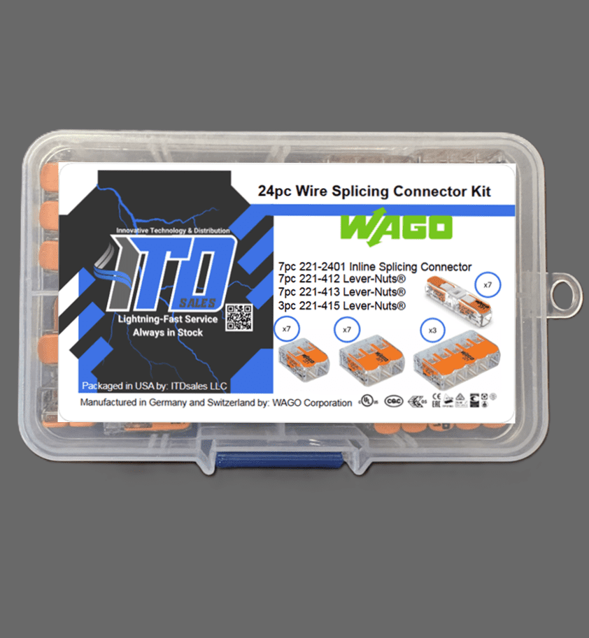WAGO Lever Nut 24pc Wire Splicing Connector Kit with Case. WAGO Lever ...