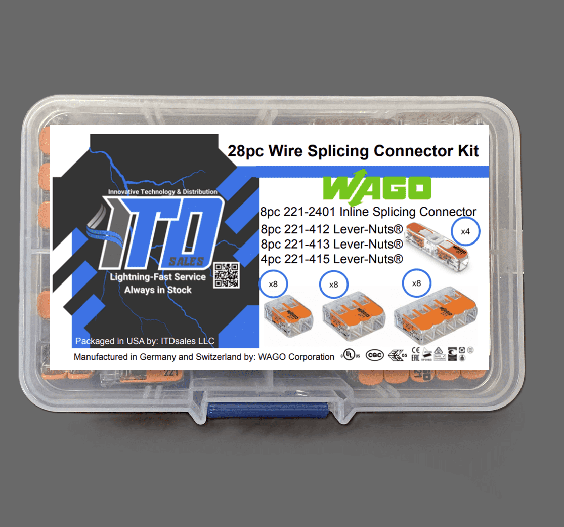 WAGO Lever Nut 28pc Wire Splicing Connector Kit with Case. WAGO Lever ...