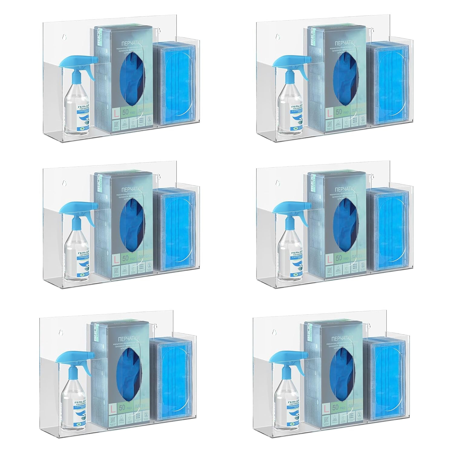 WAHFAY Acrylic Hygiene Dispenser Sanitation Station with Three ...