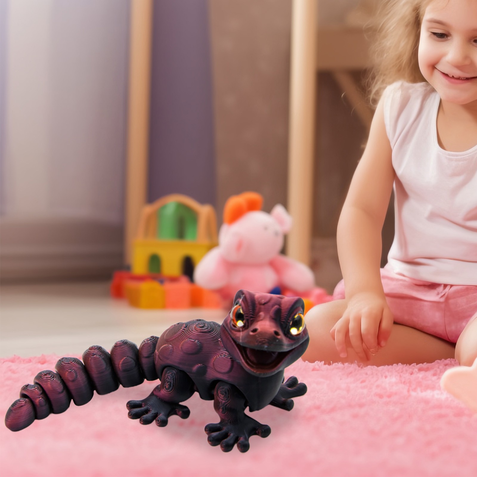 WAHIUHIUA 3D Printing With Simulation Mini Gecko Multi Color Gradient ...