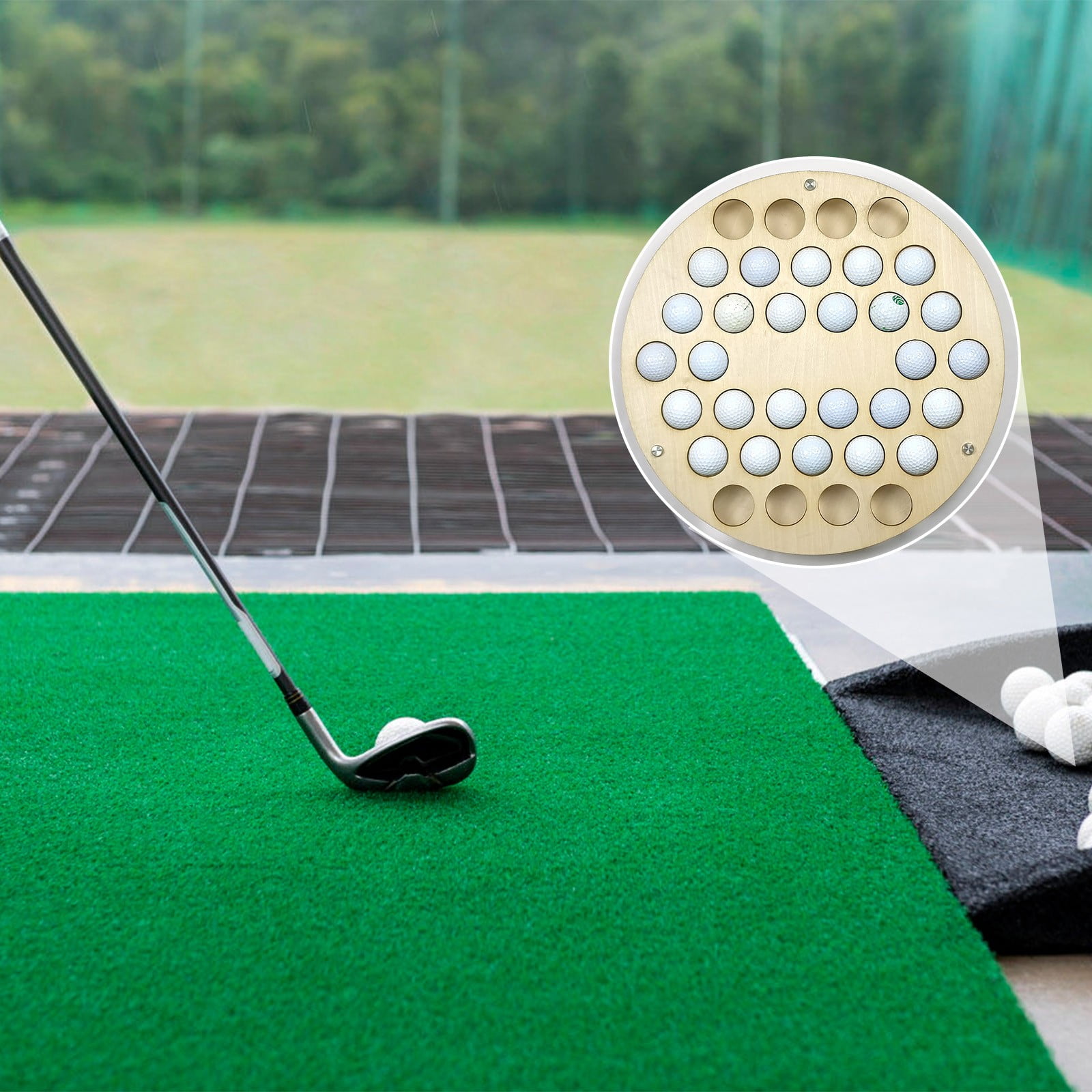 WAHIUHIUA Creative 34 Hole Circular Stand Display Stand Wooden ...