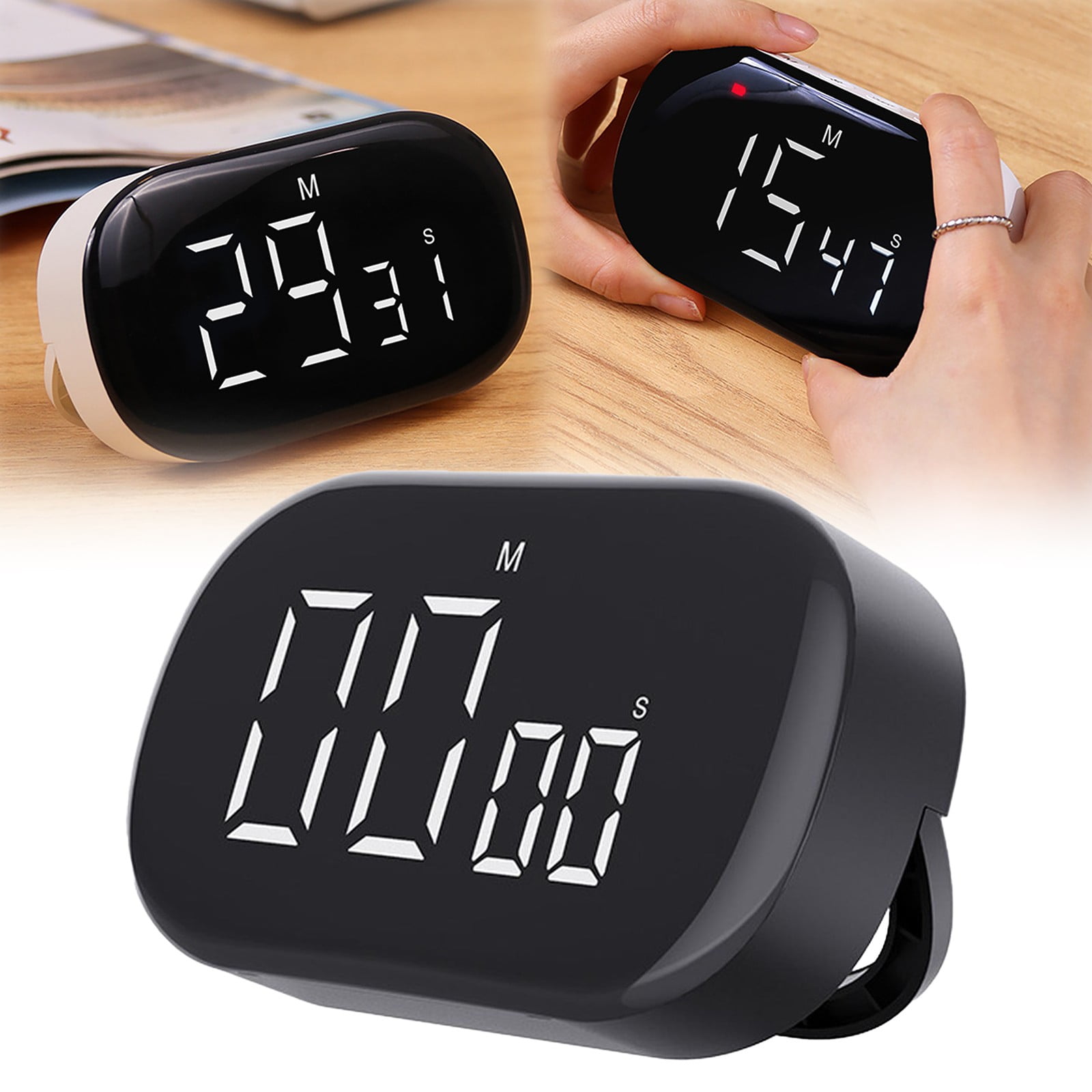 WAHIUHIUA Digital Kitchen Timer With Large LED Display Volume ...