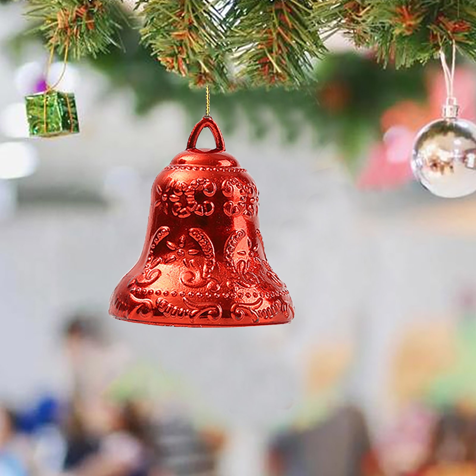 WAHIUHIUA Plastic Jingle Bells 5cm Golden Jingle Bells Craft Bells ...