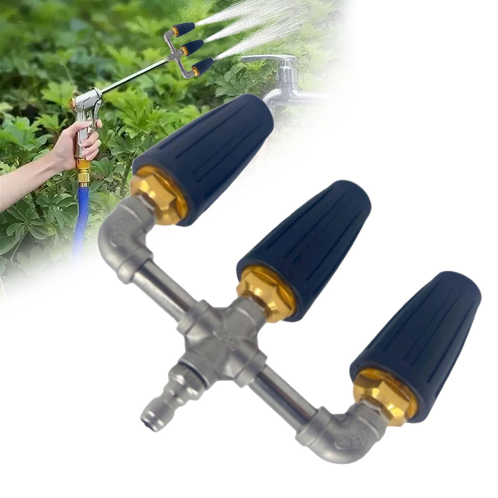 WAHIUHIUA Rotating Nozzle Triple Nozzle Pressure Washer Spare Tip For ...