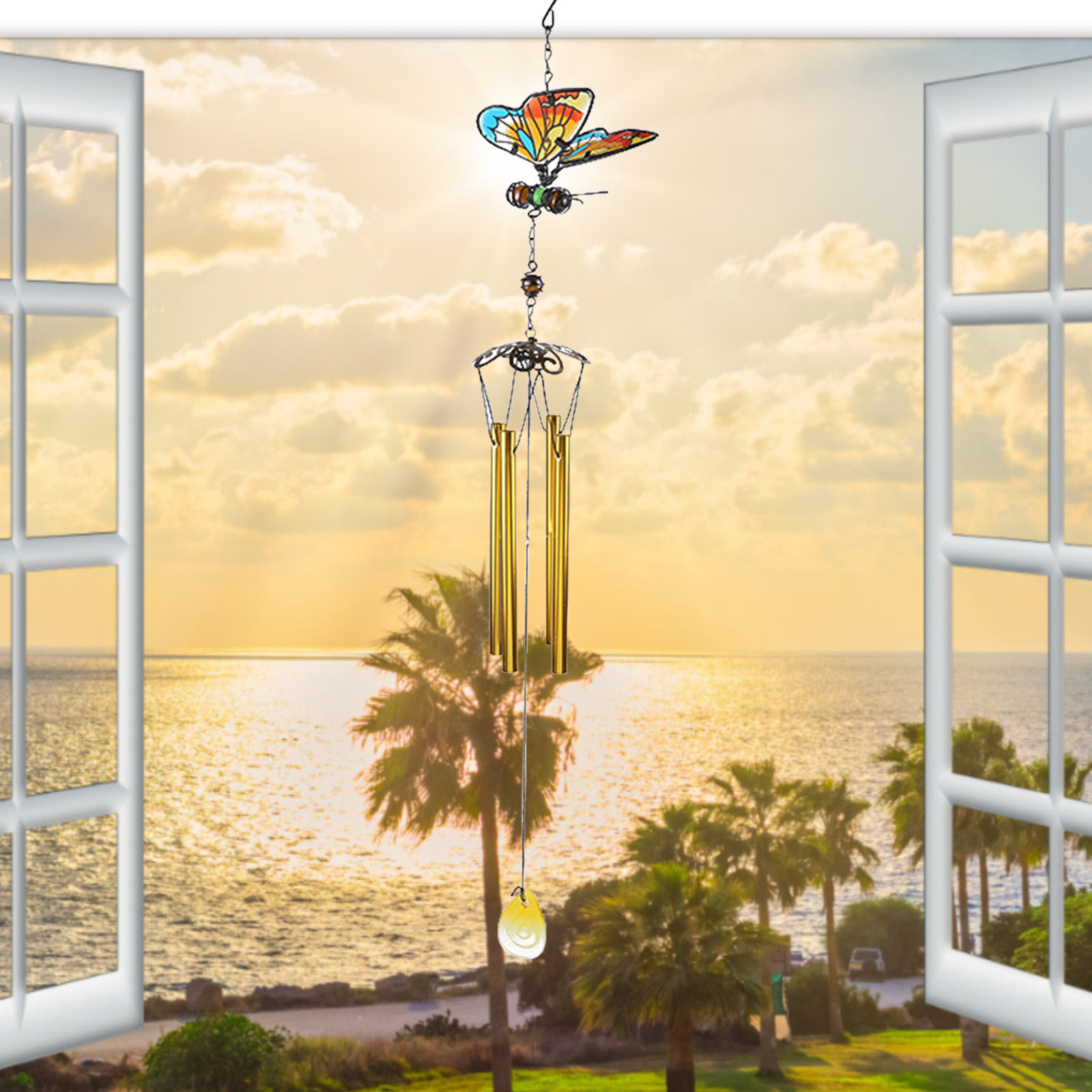 WAHIUHIUA WAHIUHIUA Wind Chimes Clearance Wrought Iron K Ingfisher ...