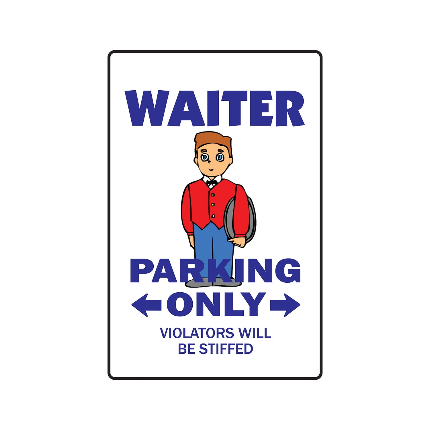 WAITER Aluminum Sign server restaurant uniform waitstaff bar food ...