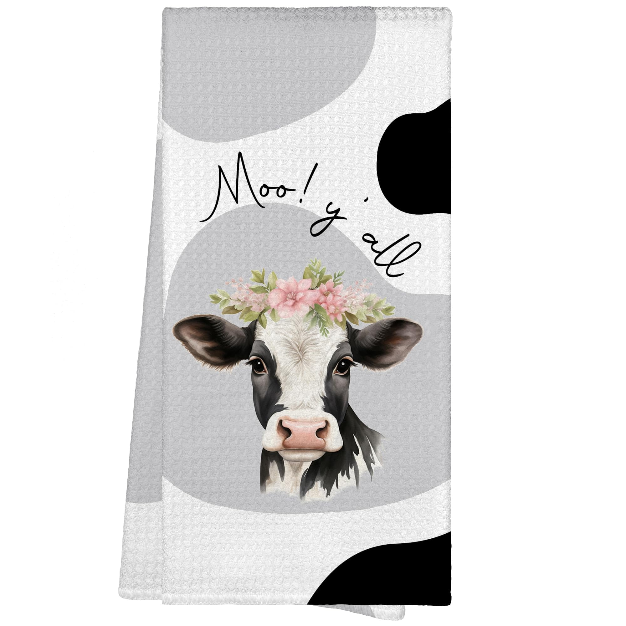 WAITPI Cow Farmhouse Kitchen Towels Decor Gifts for Cow Lovers, Moo Y ...