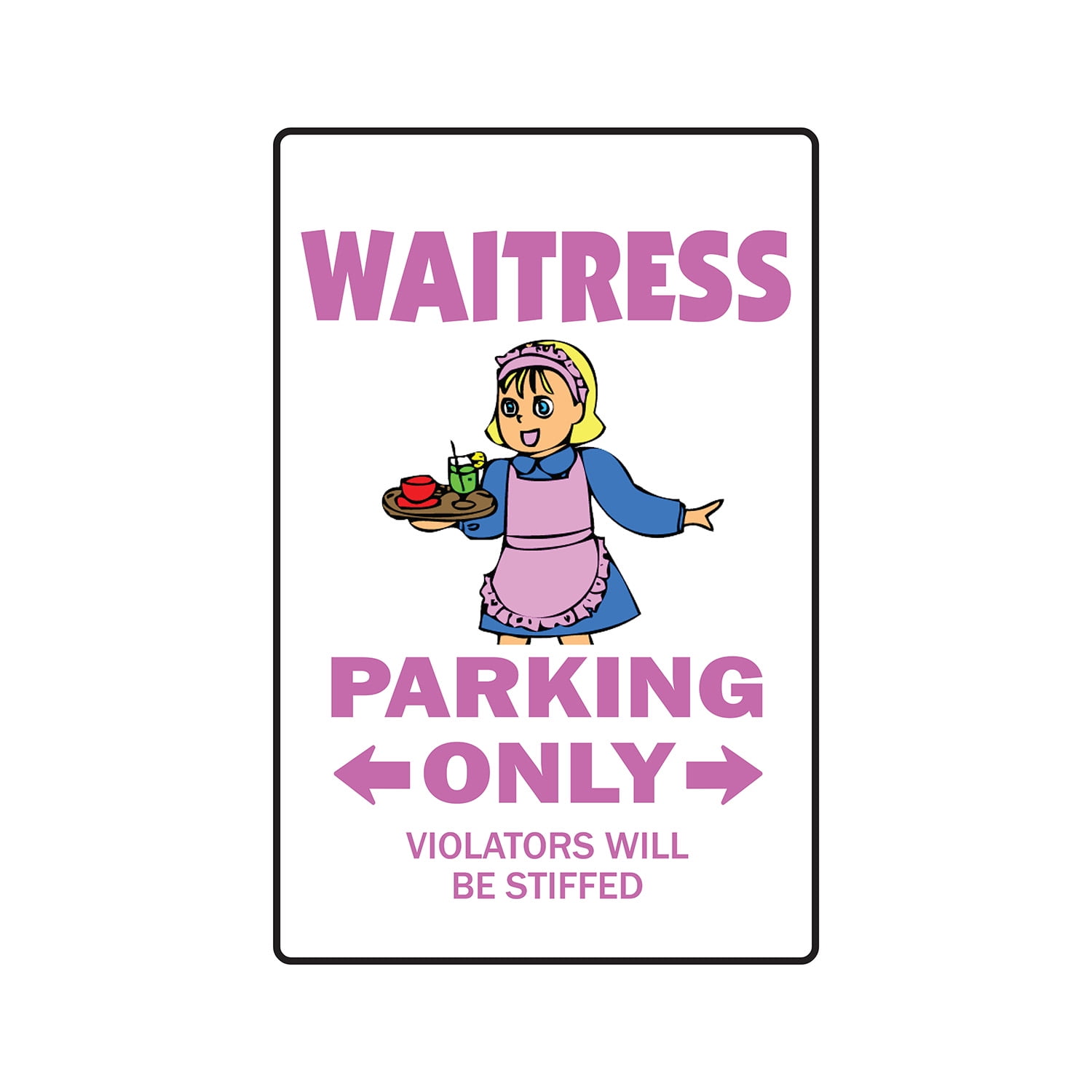 WAITRESS Aluminum Sign server restaurant uniform waitstaff bar food ...