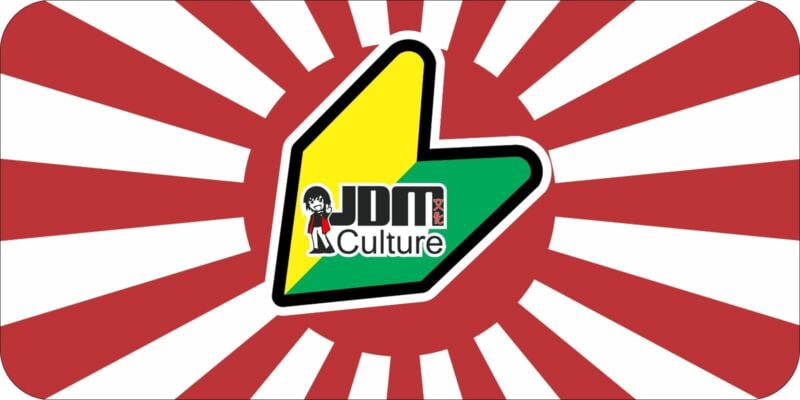 WAKABA LEAF CULT JDM JAPAN FLAG RISING SUN NOVELTY METAL LICENSE PLATE ...