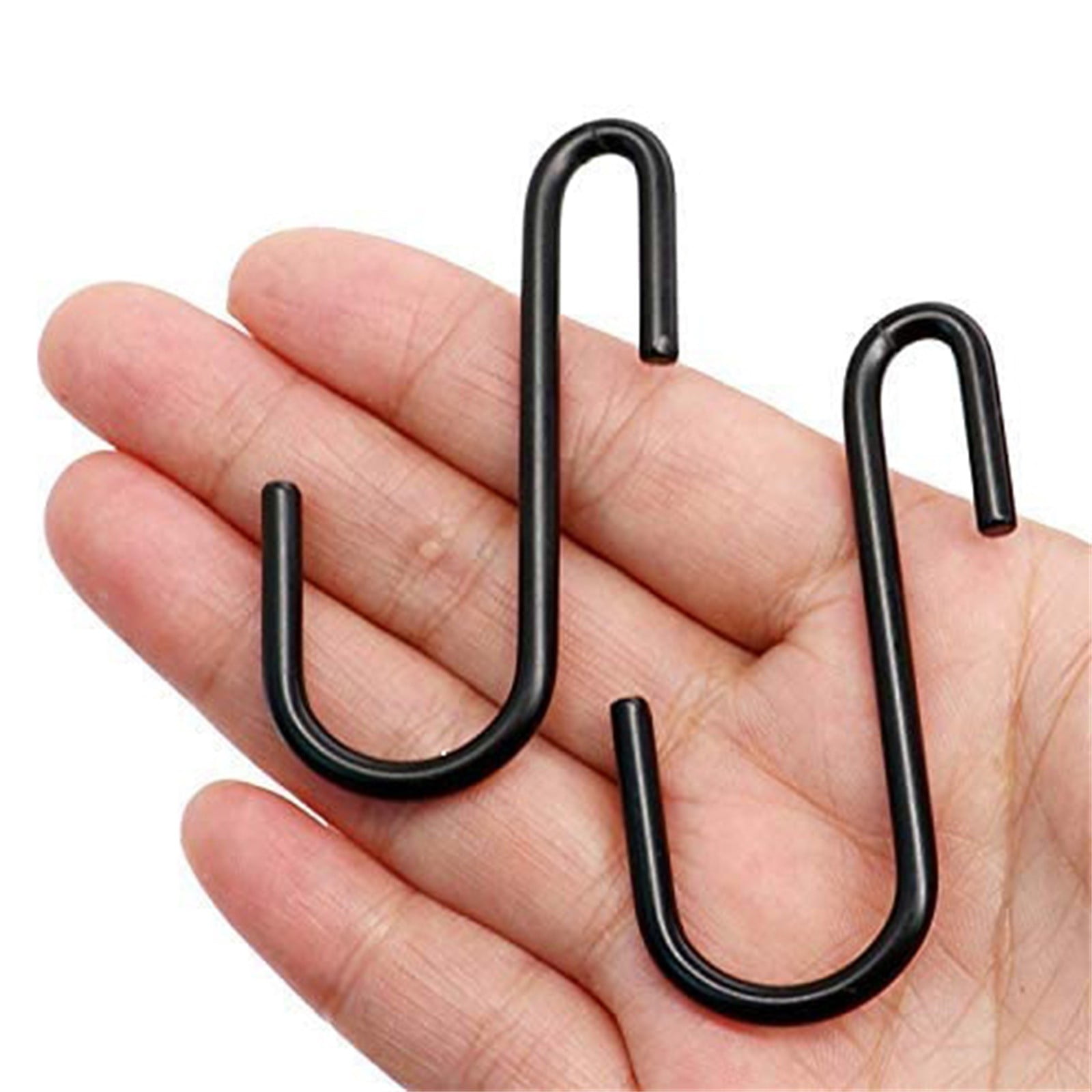 WAKDA Black S Shaped Hooks Hardware Hooks, Stainless Steel, 10 Piece ...