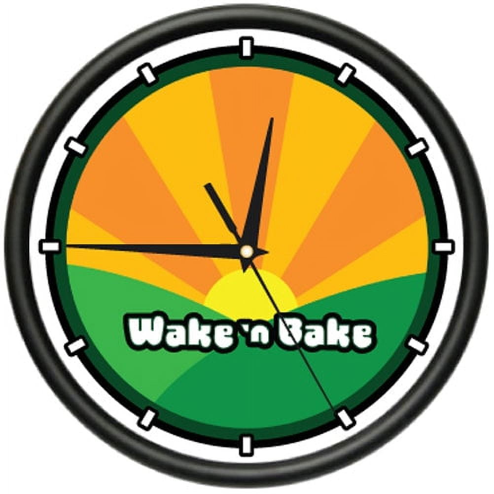 WAKE AND BAKE Wall Clock marijuana pot smoker gift - Walmart.com