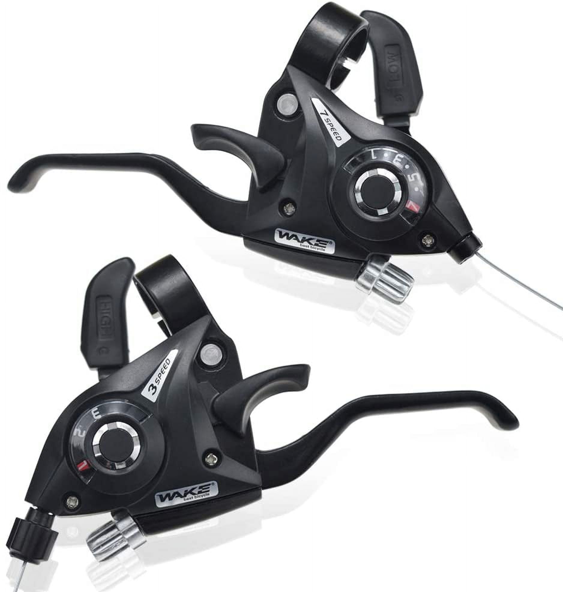 WAKE Mountain Bike Gear Shifter, 3x7 21-Speed Brake Levers with Gear ...