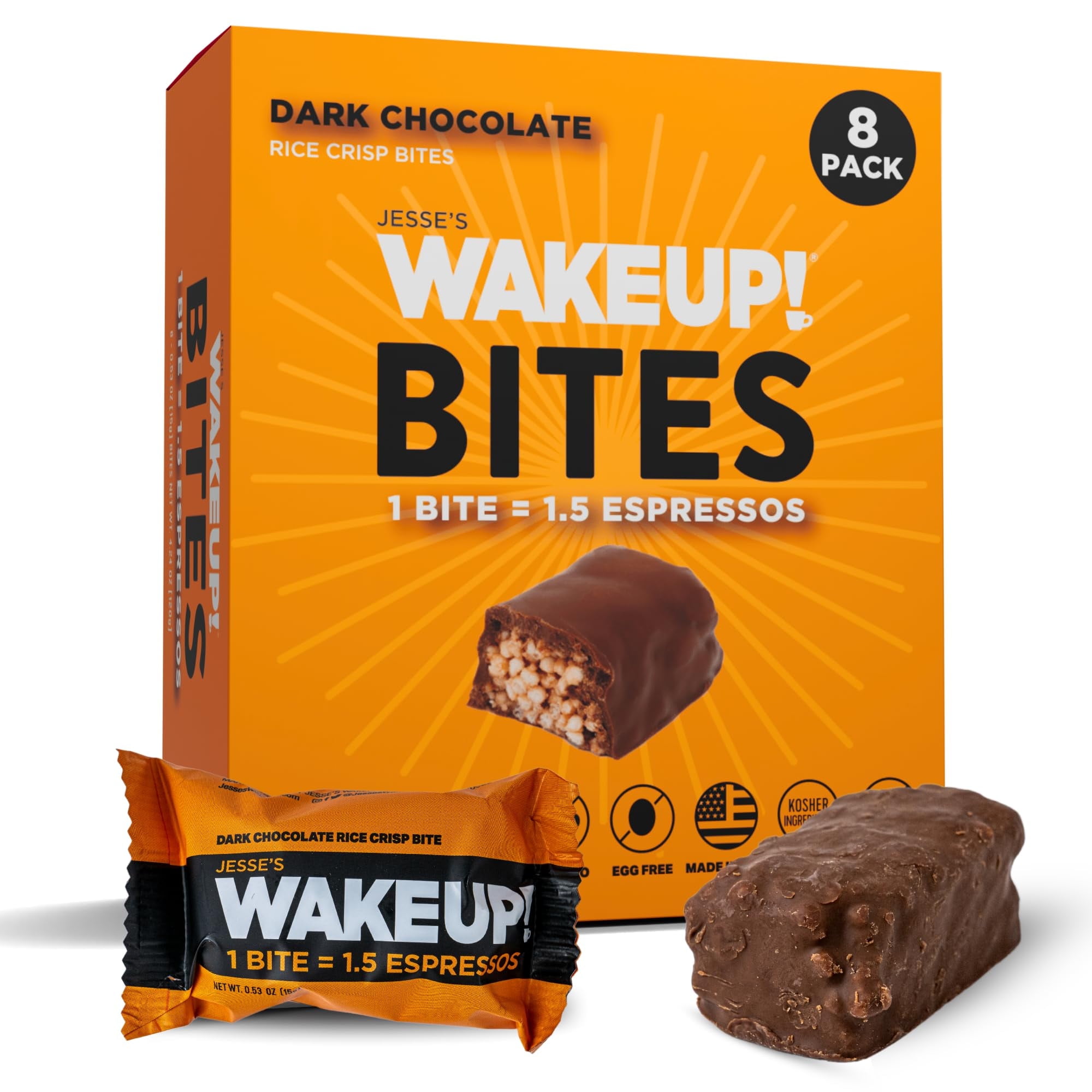 WAKE UP! Caffeinated Chocolate Protein Bites - Proprietary Blend with ...