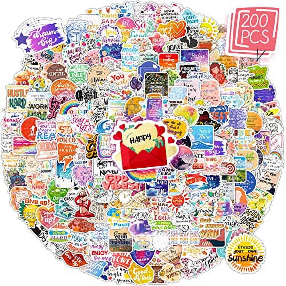WAKEMOODEI 200Pcs Inspirational Stickers Packs, Motivational Quote ...