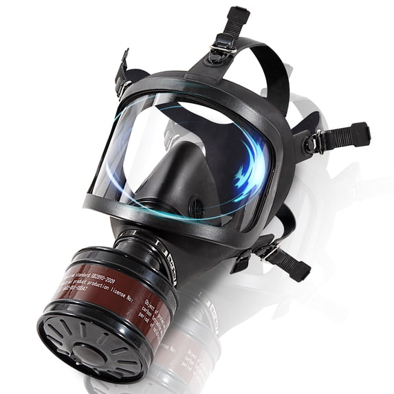WAKYFLX Full Face Respirator Mask, 40mm Activated Carbon Filter, Dust ...