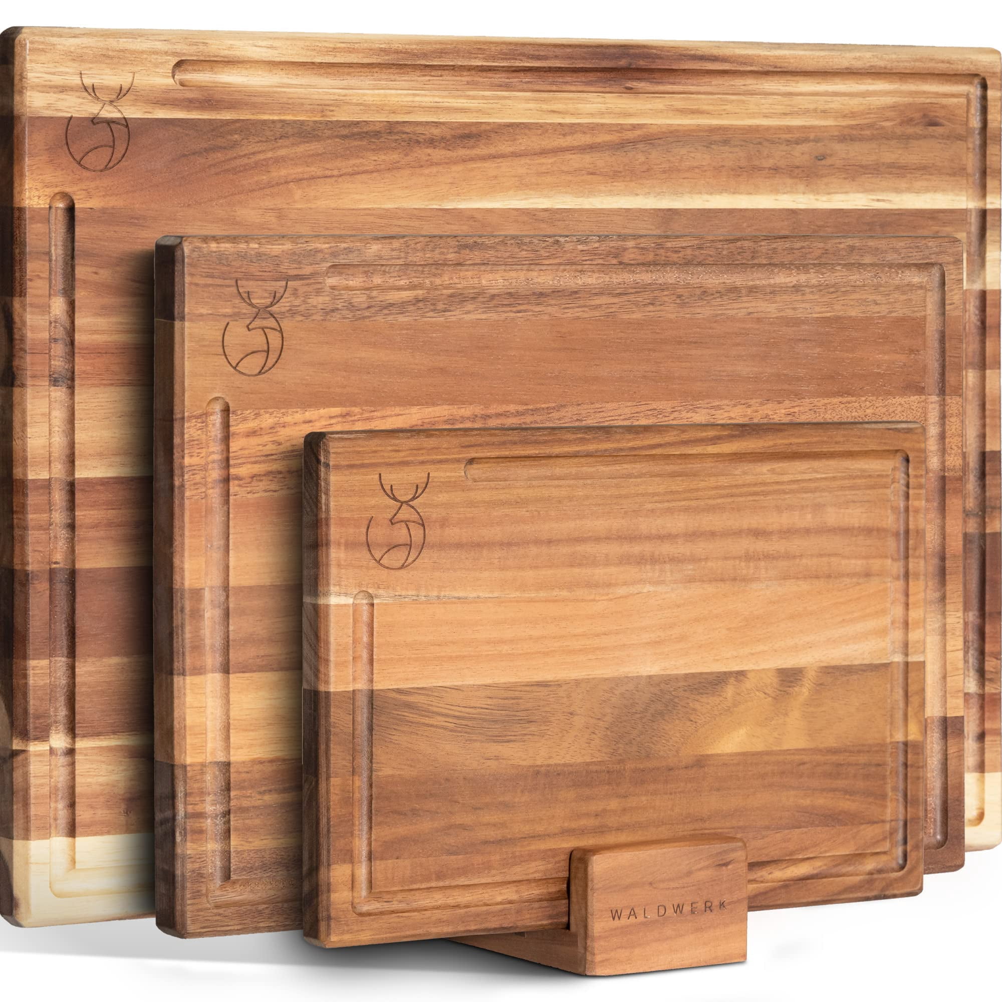 WALDWERK Cutting Board Set (15.75 x 12/13 x 9.5/10 x 7 in) out of Solid ...