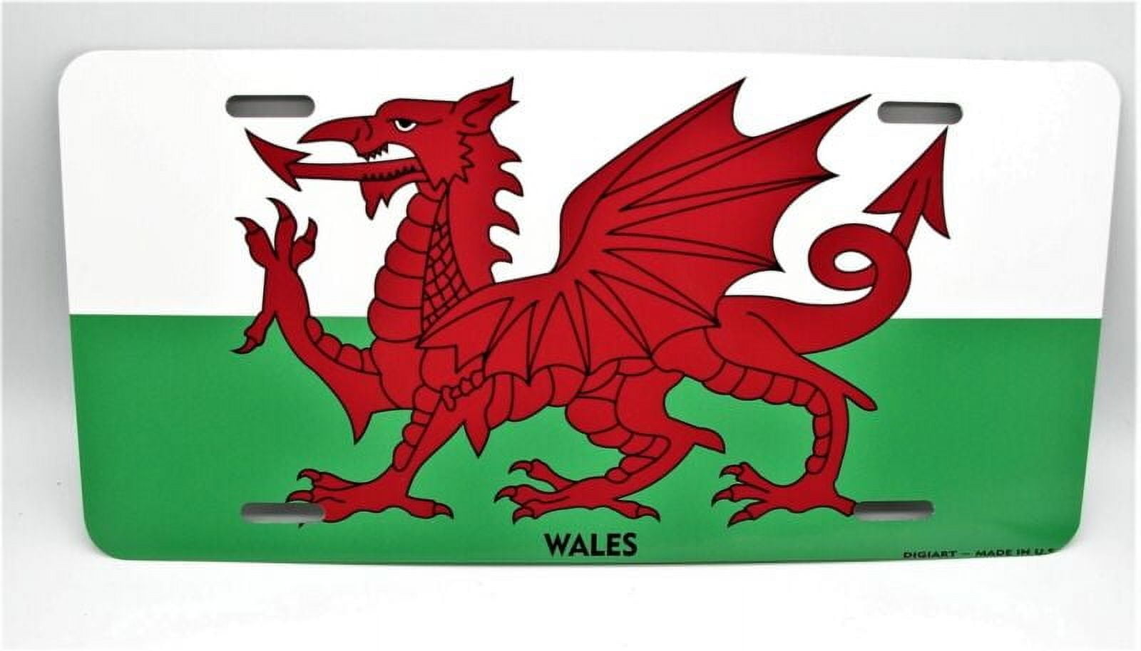 WALES FLAG METAL CAR LICENSE PLATE. WELSH DRAGON, WELSH FLAG CAR ...