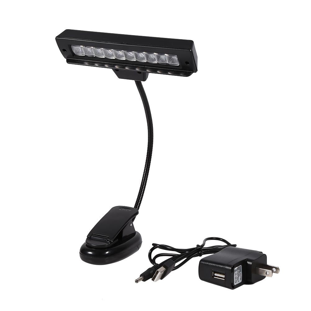 WALFRONT Portable 10 LED Clip-on Music Stand Light, Flexible Gooseneck ...