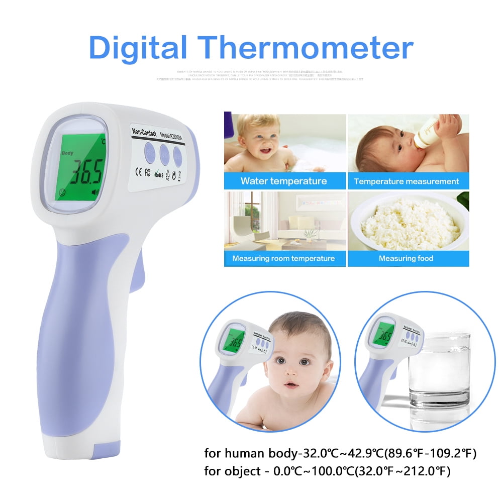 WALFRONT Digital Thermometer LCD Display Human Body Infrared Non ...