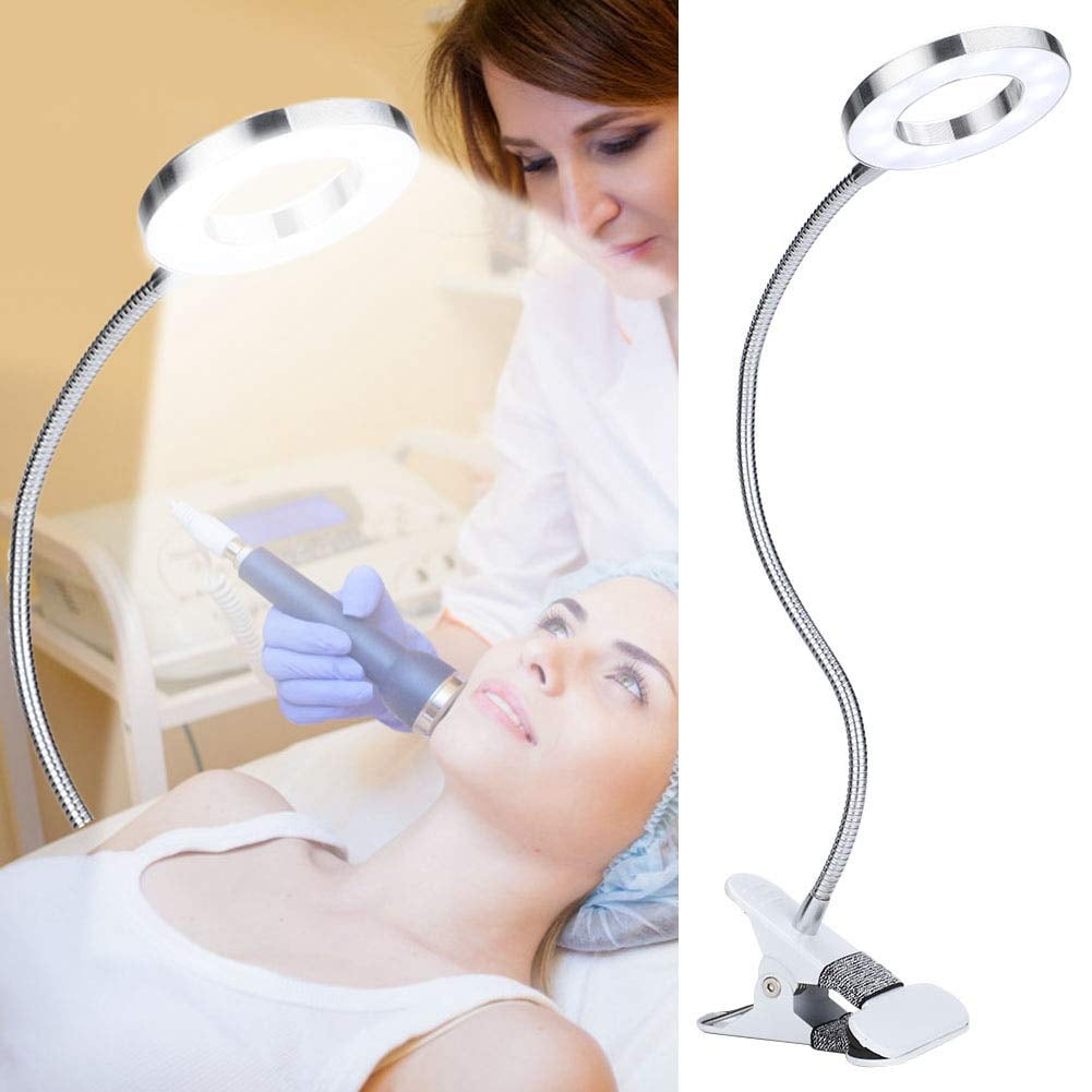 WALFRONT Dimmable LED Makeup Lamp, USB Circle Beauty Salon Home Eyebrow ...