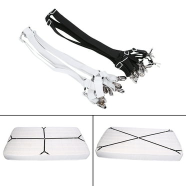 EVRI Adjustable Bed Sheet Straps with Metal Clamp Corners, 4 Pack ...