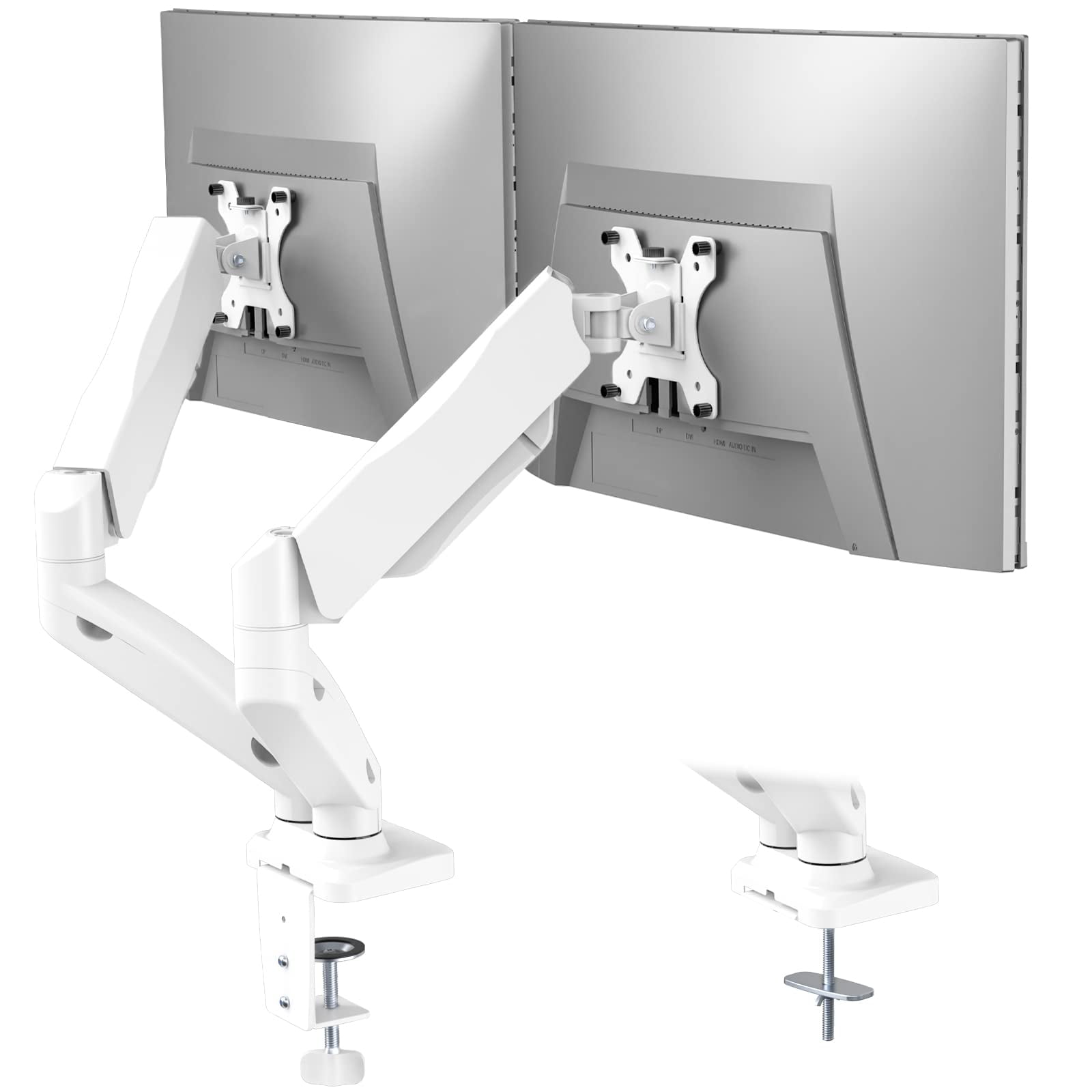 WALI Dual Monitor Stand, Adjustable Gas Spring Arm Monitor Mount for 2 ...