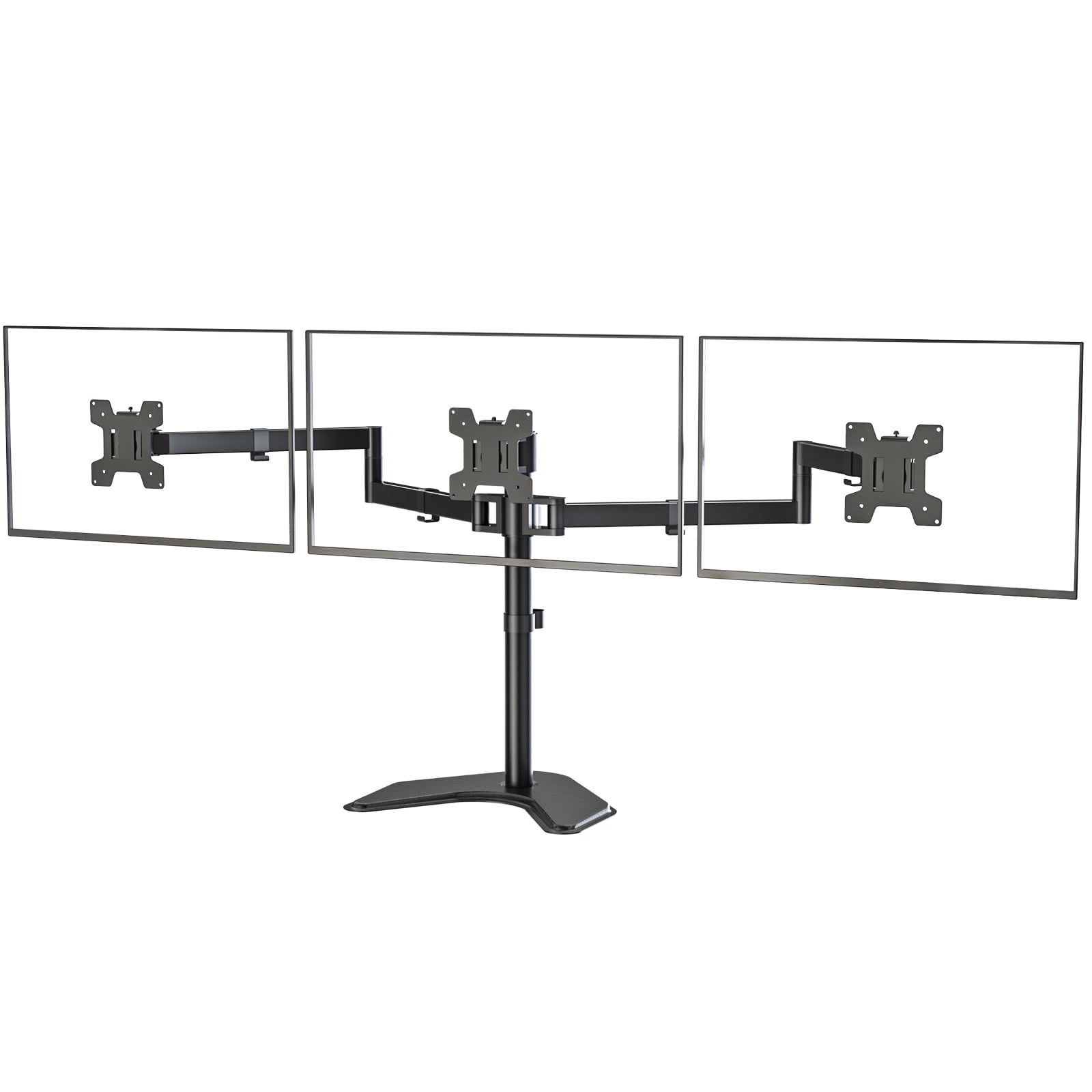 WALI Free Standing Triple LCD Monitor Fully Adjustable Desk Mount Fits ...