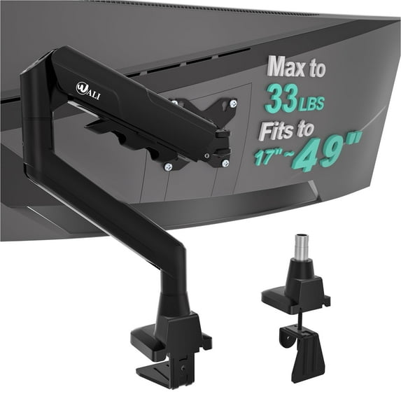 WALI Heavy Duty Single Monitor Arm for 17-49 Inch Flat Curved Ultrawide ...