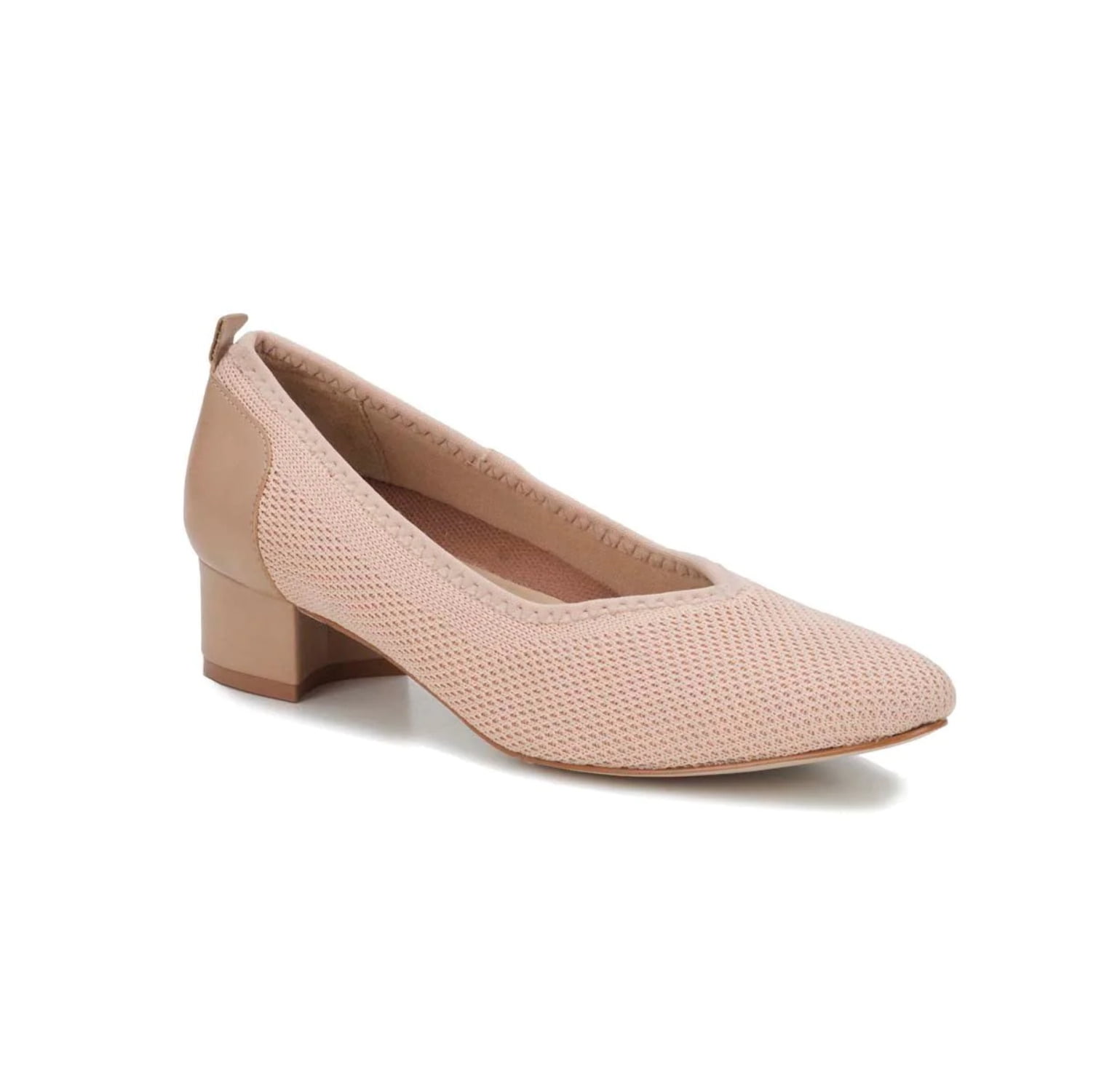 WALKING CRADLES WC HESTER WOMEN PUMP SLIP-ON IN NUDE KNIT FABRIC/NUDE ...