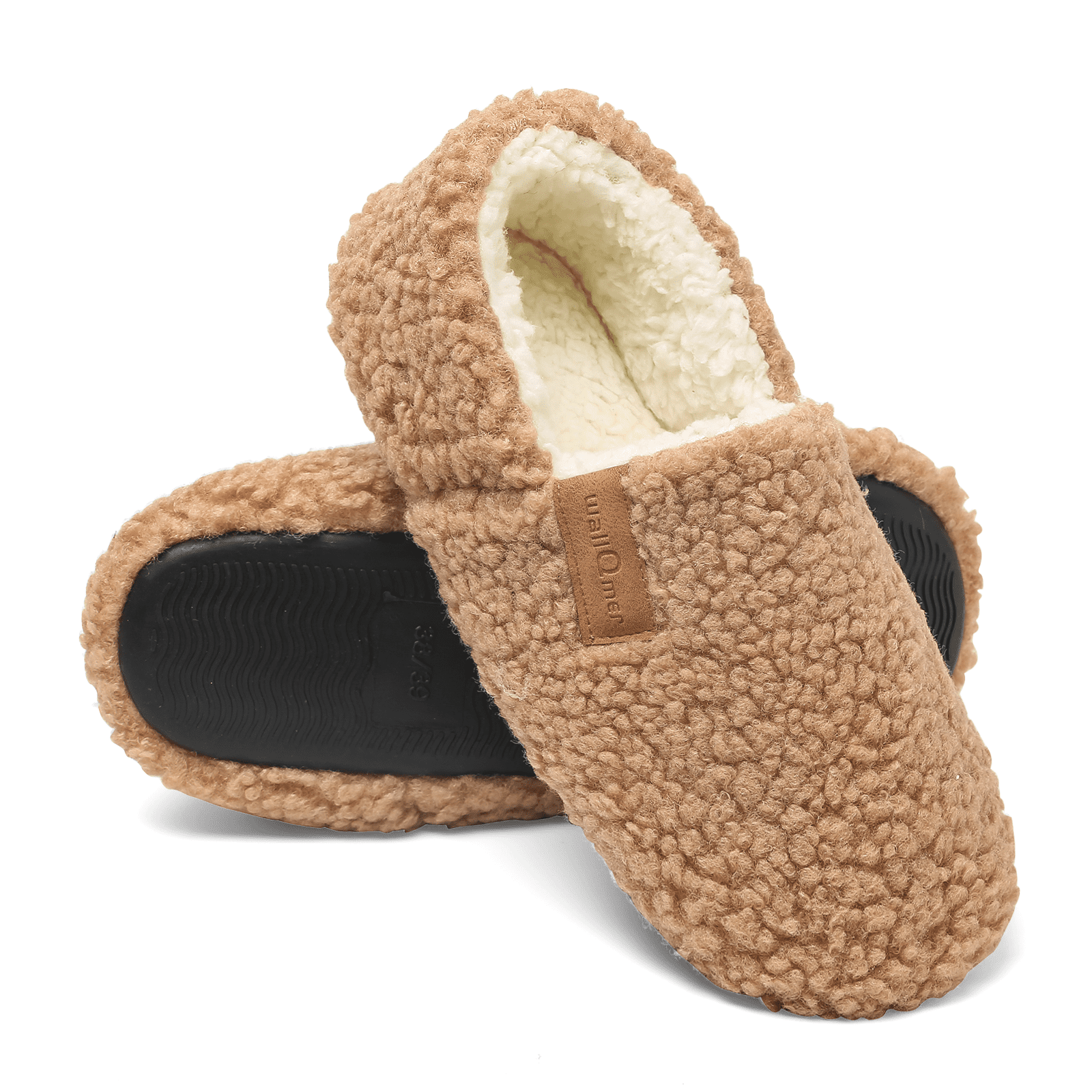 WALL QMER Slippers for Women, Warm Plush Memory Foam House Shoes ...