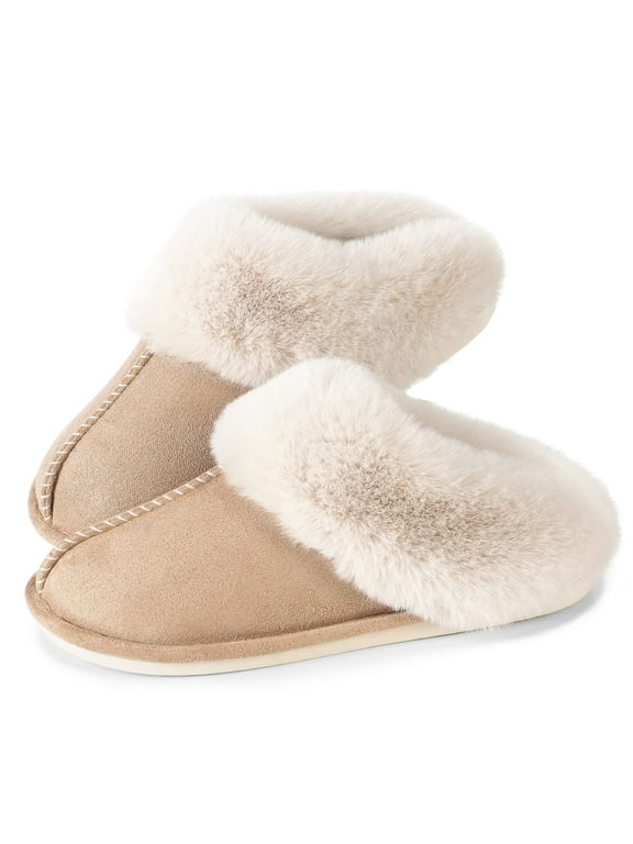 Miluxas Women's House Slippers Clearance Indoor Outdoor Fuzzy Fluffy ...