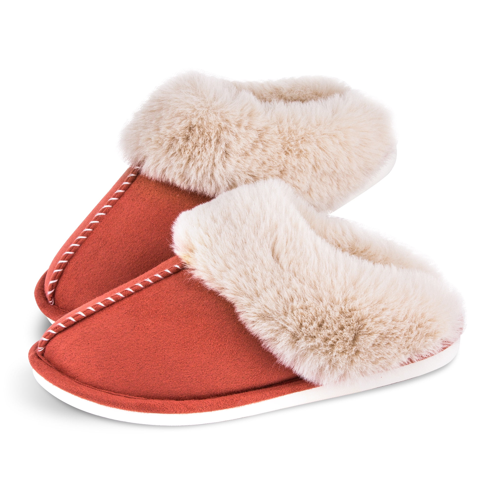 Women's Cozy Warm Winter Bedroom Slippers, Anti-Skid Faux Fur Plush ...