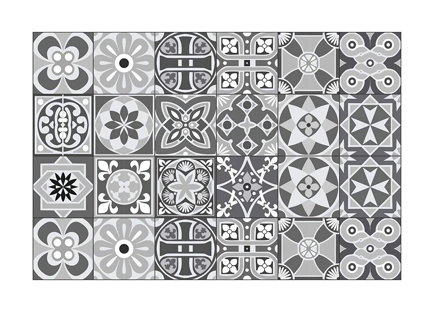 WALLTON Moroccan Dc Tile Stickers for Kitchen Backsplash Bathroom Floor ...