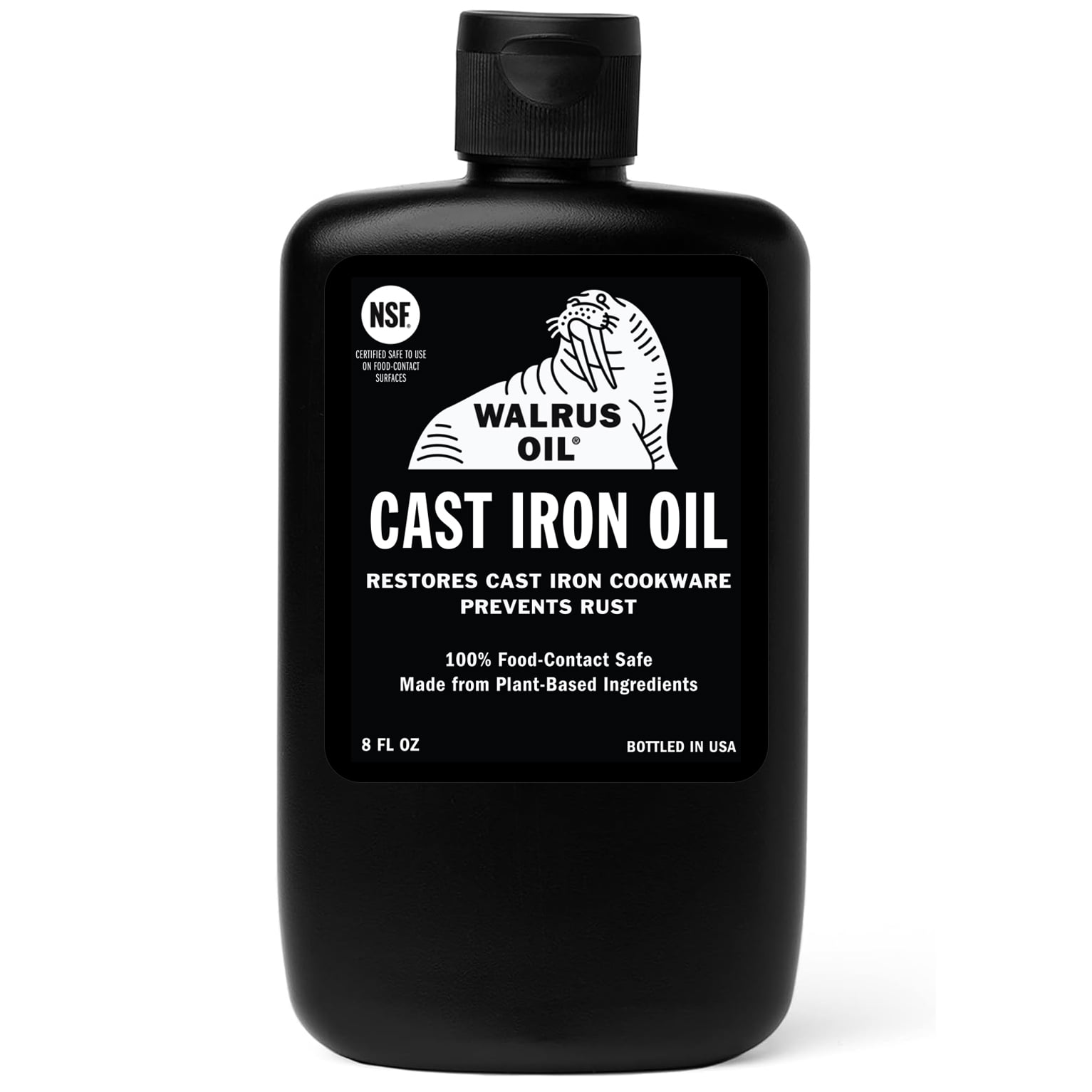 WALRUS OIL High Heat Cast Iron Oil, 8 oz for Fortified Care, Restores ...
