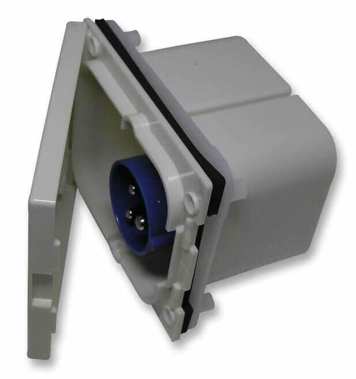 WALTHER - 16A, 230V, Panel Mount Caravan CEE Appliance Inlet, 2P+E ...