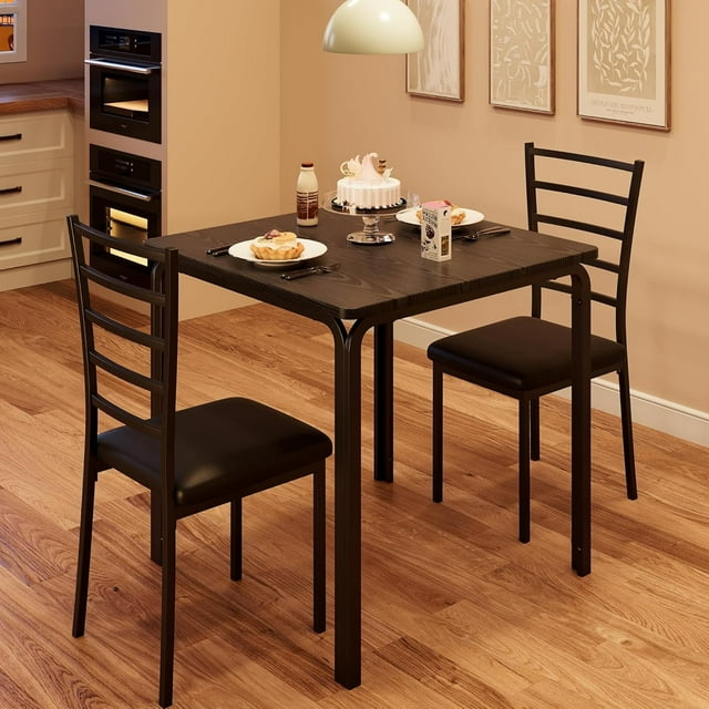WALYWIK Dining Table for 2, Small Table and Chairs Set of 2, Dinette ...