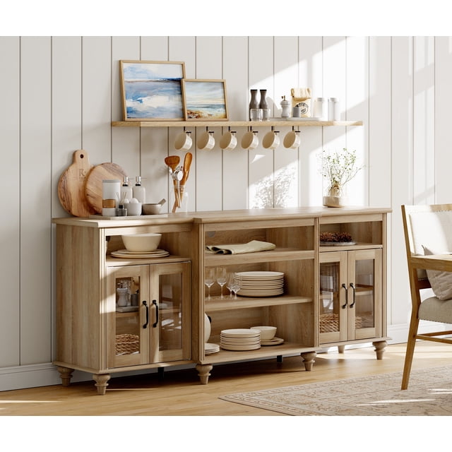 WAMAPT Buffet Cabinet, Large Coffee Bar Tables Wood Kitchen Storage ...