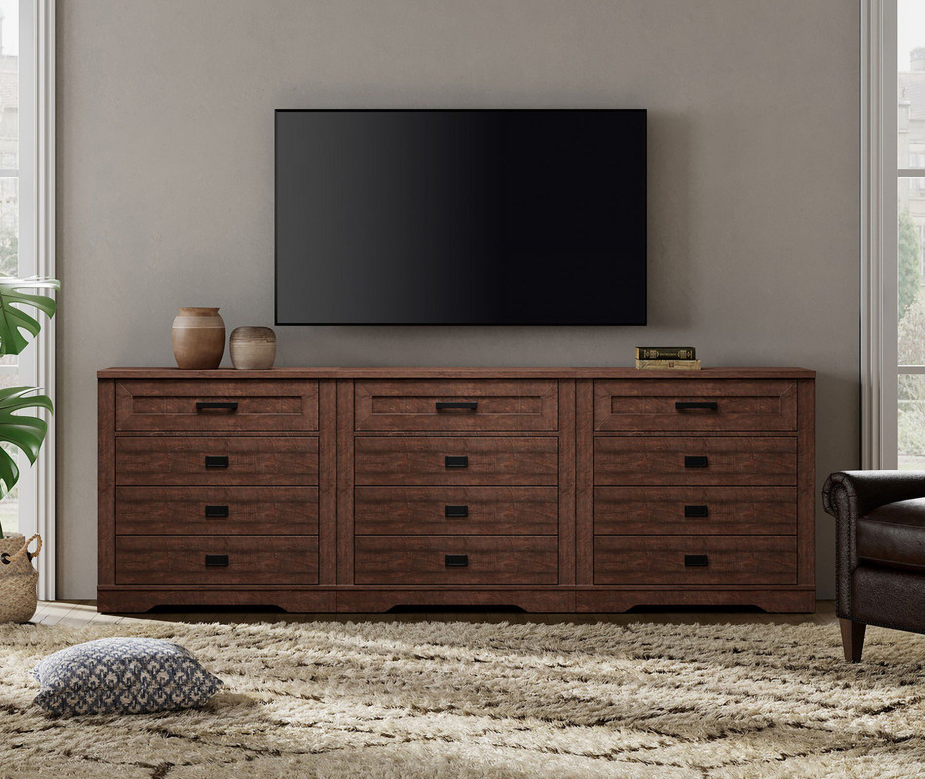 WAMPAT 12 Drawers Dresser - Brown Storage Cabinet - Walmart.com