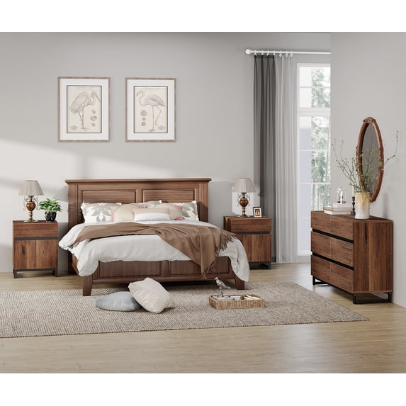 WAMPAT 3-Piece Modern Bedroom Furniture Set, 47-Inch Dresser with 6 ...
